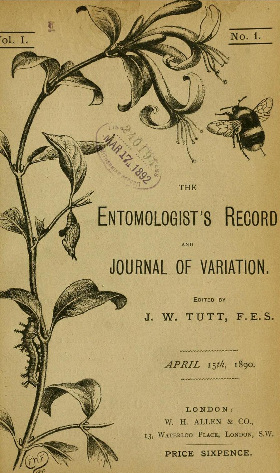The Entomologist's Record and Journal of Variation (1890 ...